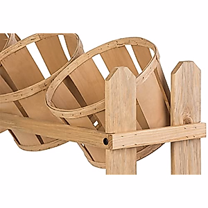 Displays2go Tiered Wooden Display, Floor Standing, 9 Baskets – Oak (PN9BKTOAK)