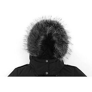 GGleaf Women's Thicken Parka Quilted Puffer Jacket Winter Coat Warm with Removable Hood Black XX-Large