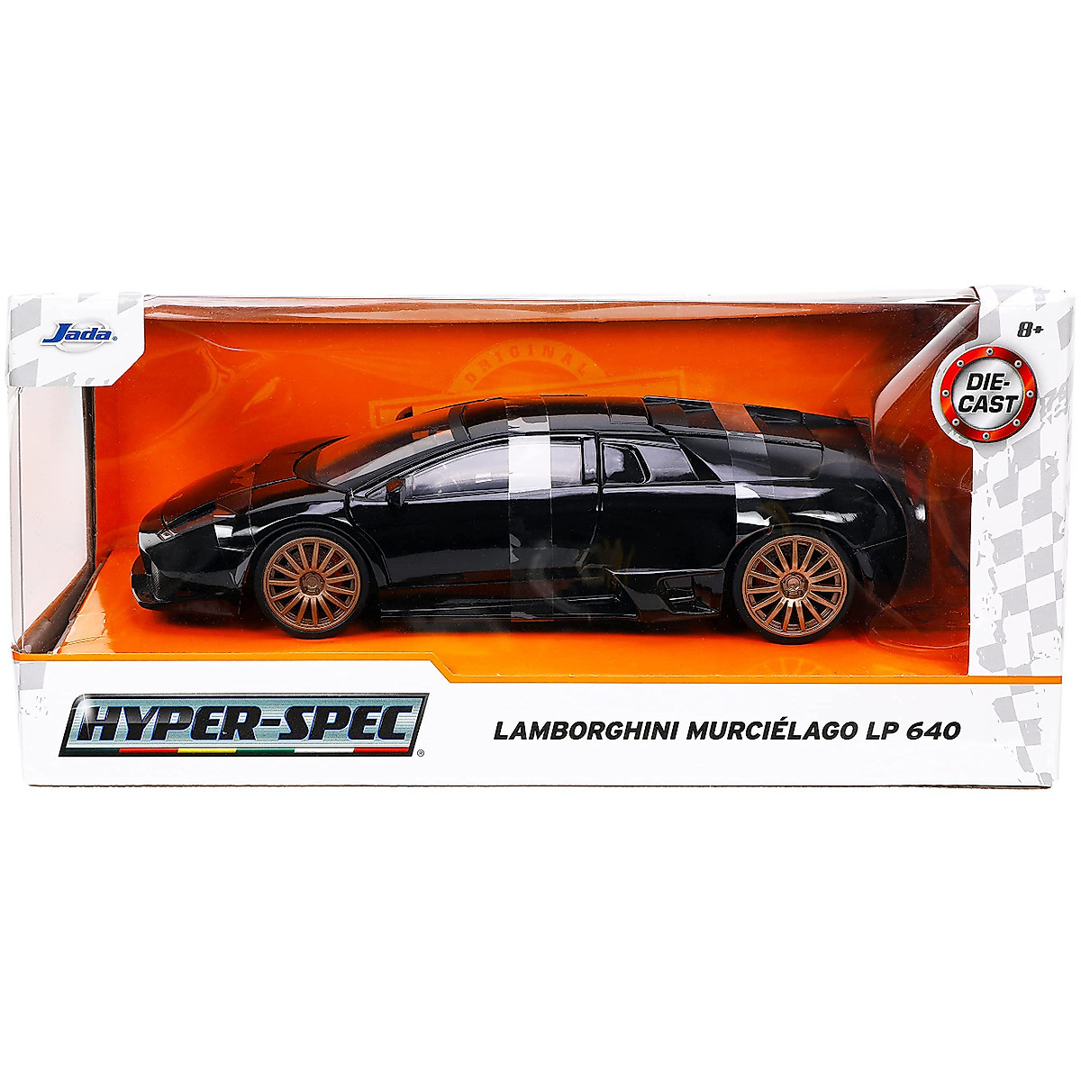 Jada Lamborghini Murcielago LP640 Black with Copper Wheels Hyper-Spec Series 1/24 Diecast Model Car