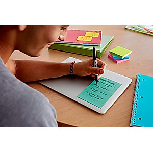 Post-it Super Sticky Notes, 4x6 in, 5 Pads, 2x the Sticking Power, Supernova Neons, Bright Colors, Recyclable (660-5SSMIA)