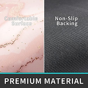 DEXI Bath Mat Rugs Bathroom Floor Mat Super Absorbent Ultra Thin Low Profile Non Slip Quick Dry Washable Carpet for Sink Shower Toilet, 17"x32" Coral Pink