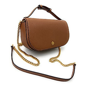 Tory Burch Emerson Top Handle Women's Saffiano Leather Crossbody Bag (Moose)