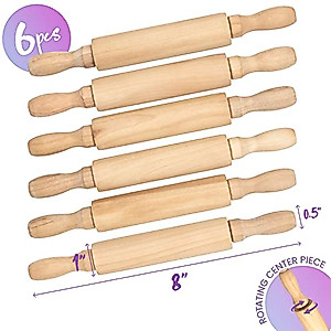 Sensationally OT - Mini Wooden Rolling Pin with a coating, this non stick rolling pin can be use for art & crafting, cooking, play doh, sensory play