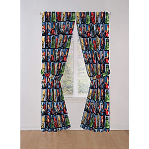 Jay Franco Marvel Avengers Team 84" inch Drapes 4 Piece Set - Beautiful Room Décor & Easy Set up - Window Curtains Include 2 Panels & 2 Tiebacks (Official Marvel Product)