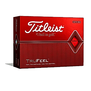 Titleist TruFeel golf Balls, Matte Red, (One Dozen)