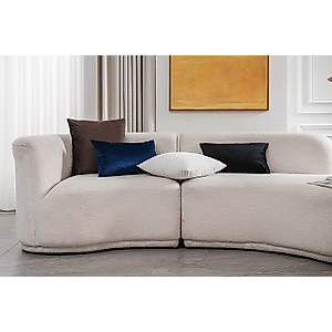 DEZENE Decorative Pillow Covers 12x20 Black: 2 Pack Cozy Soft Velvet Rectangular Throw Pillow Cases for Farmhouse Home Decor