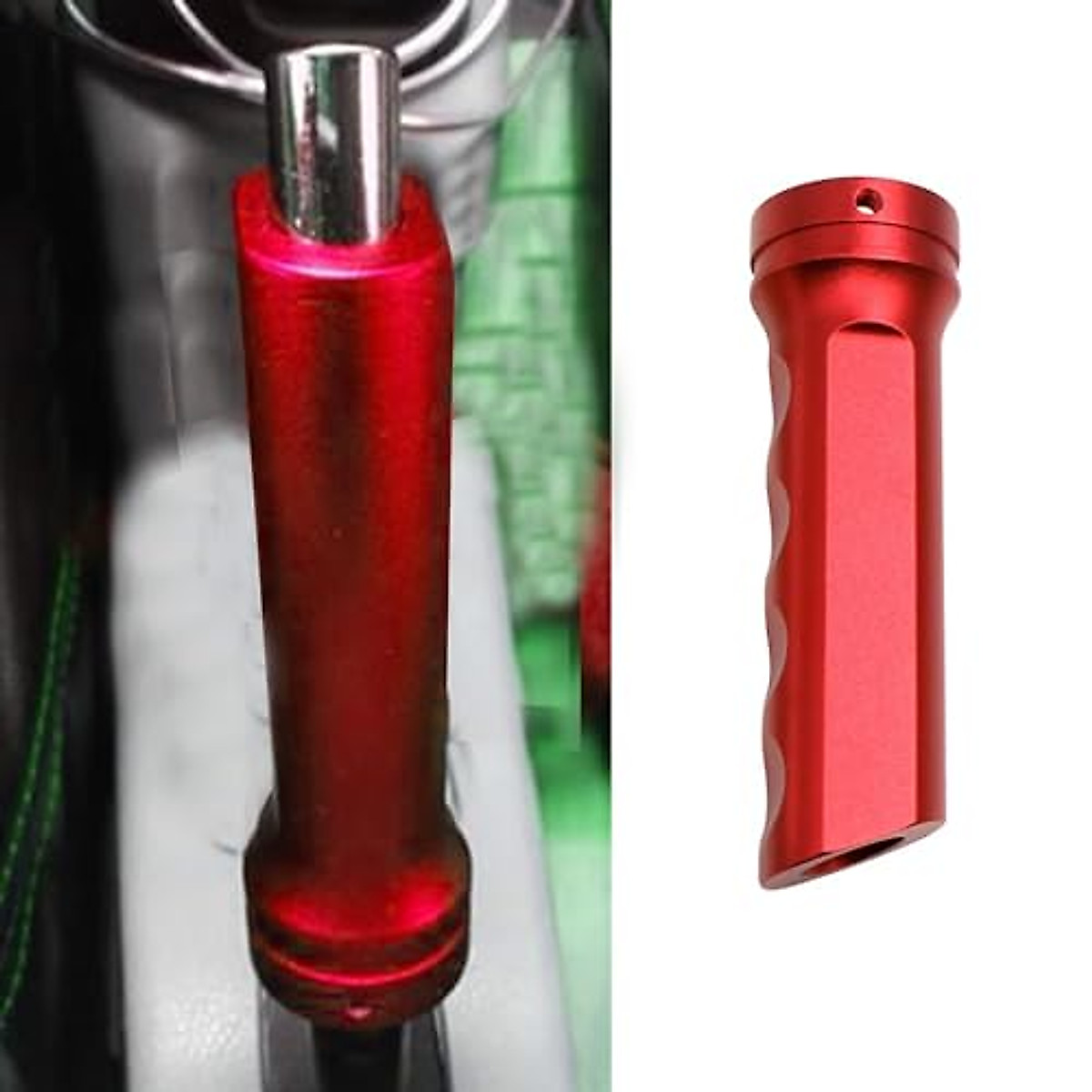 gunhunt Pack-1 Car Aluminum Alloy HandBrake Cover, Handle Protector, Hand Brake Lever Decoration, Handbrake Handle Modification Set, Universal for Most Cars, Trucks and Vans (Red)