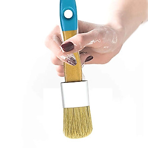 Chalk & Wax Paint Brush Set for Furniture,DIY Painting and Waxing Tool,Milk Paint,Stencils,Natural Bristles,by MAXMAN,Small Size