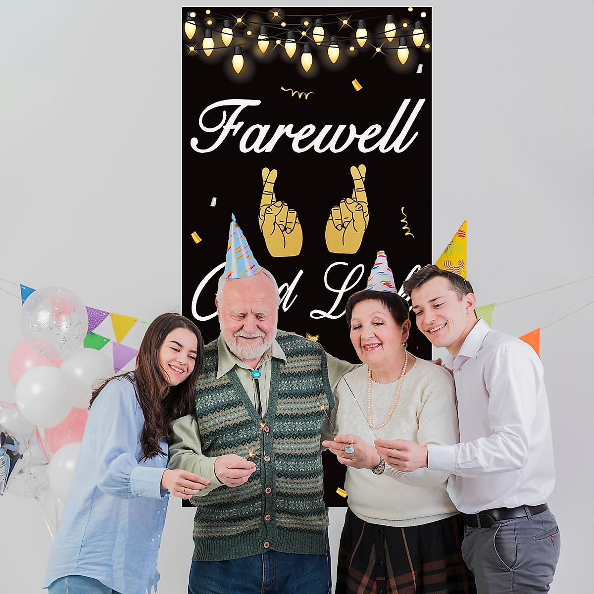 Labakita Farewell Good Luck Door Banner, Farewell Party Decorations, Going Away Party / Retirement / Graduation / Moving / Job Changing Party Decorations, Black