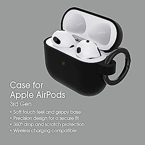 OtterBox Soft Touch Case for Apple AirPods (3rd Gen) - Black Taffy (Black)