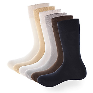 Adabella Mens Premium Bamboo Crew Socks 6 Pairs - Athletic Moisture Wicking Lightweight Seamless Thin Soft Comfortable Socks (Multicolor)