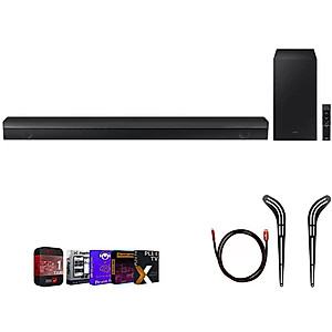 SAMSUNG HW-B650 3.1ch Soundbar with Dolby 5.1 DTS Virtual:X 2022 Bundle with Universal Soundbar Bracket Mount + HDMI Cable + Entertainment Essentials Bundle + 1 Year Protection Pack