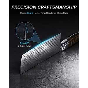 KYOKU 7" Nakiri Knife, Shogun Koi Series Vegetable Knife with Koi Scale Pattern, Japanese VG10 Stainless Steel Kitchen Knife with Sheath & Gift Box, Full Tang Professional Knife