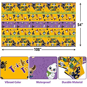 ceiba tree Halloween Tablecloth Plastic Disposable Table Cover Table Cloth 3 Packs Rectangle 54X108 Inch Halloween Party Supplies Table Decorations Decor Trick or Treat