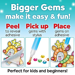 Creativity for Kids Big Gem Diamond Painting Kit: Holiday Stickers and Suncatchers - Diamond Painting Kits and Christmas Gifts, Christmas Crafts for Girls and Boys, Kids Gifts for Ages 6-8+