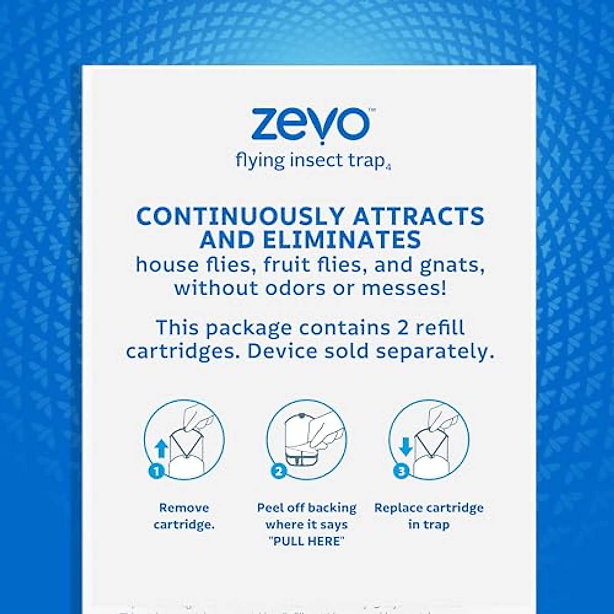 Zevo Flying Insect Trap, Fly Trap Refill Cartridges (4 Total Refill Cartridges)