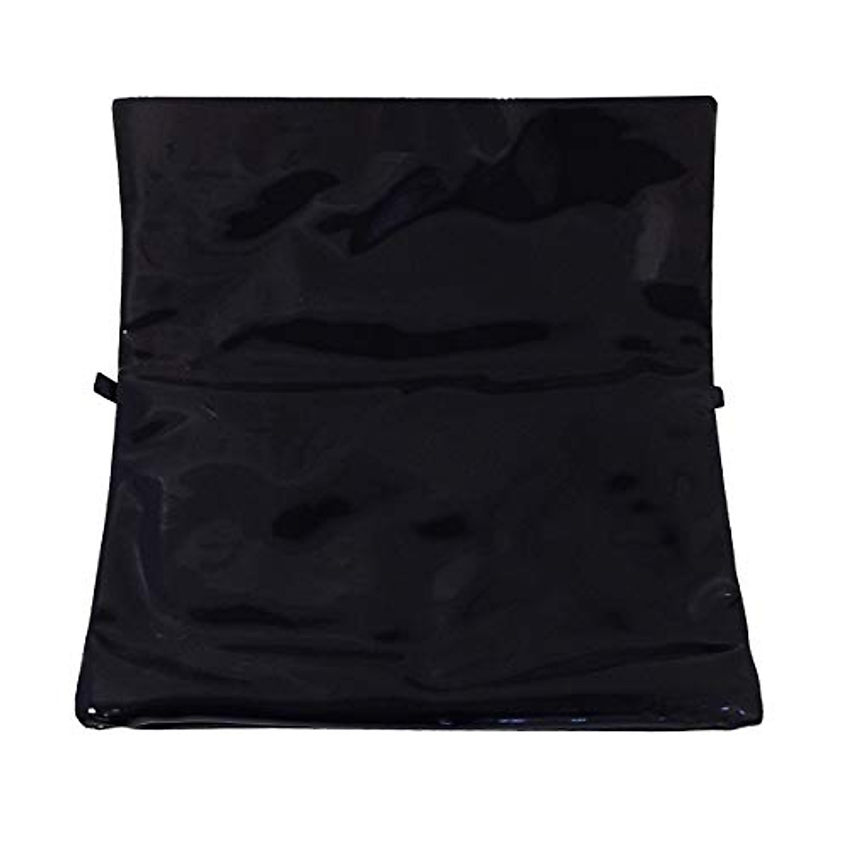 JNB Basic Patent Foldover Clutch, Black