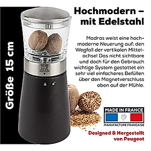 Peugeot - Madras Manual Nutmeg Mill - Spice Grinder - Stainless Steel, Acrylic & Beechwood, Chocolate