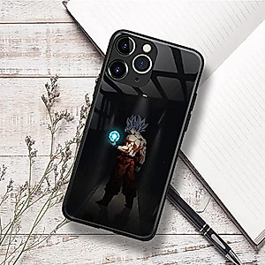 HEMINJYJEF Top Popular Japanese Anime Role Cool Unique Design Anti-Drop Cover Shell Manga Pattern Non-Slip Glossy Glass Protective Phone Case for iPhone 14 Pro Max