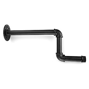 Sumnacon 15.3 Inch Industrial Pipe Clothes Bar - Rustic Iron Coat Rack Hanger with Screws, Sturdy Pipe Garment Rack Holder for Bedroom Bathroom Cabinet Laundry Room Boutique Clothing Store, Black