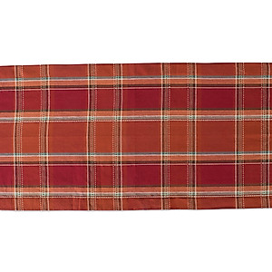 DII Autumn Pumpkin Spice Kitchen Collection Fall/Thanksgiving Cotton Table Décor, Table Runner, 14x72, Orange Plaid
