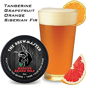 Badass Beard Care Beard Wax For Men - The Brewmaster Scent, 2 oz - Softens Beard Hair, Leaves Your Beard Looking and Feeling More Dense