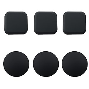 JianLing 6IN1 Door Stoppers Wall Protector Black Rubber Stop Door Handle Guard Bumper Stopper Self Adhesive (3pcs Round + 3pcs Square)