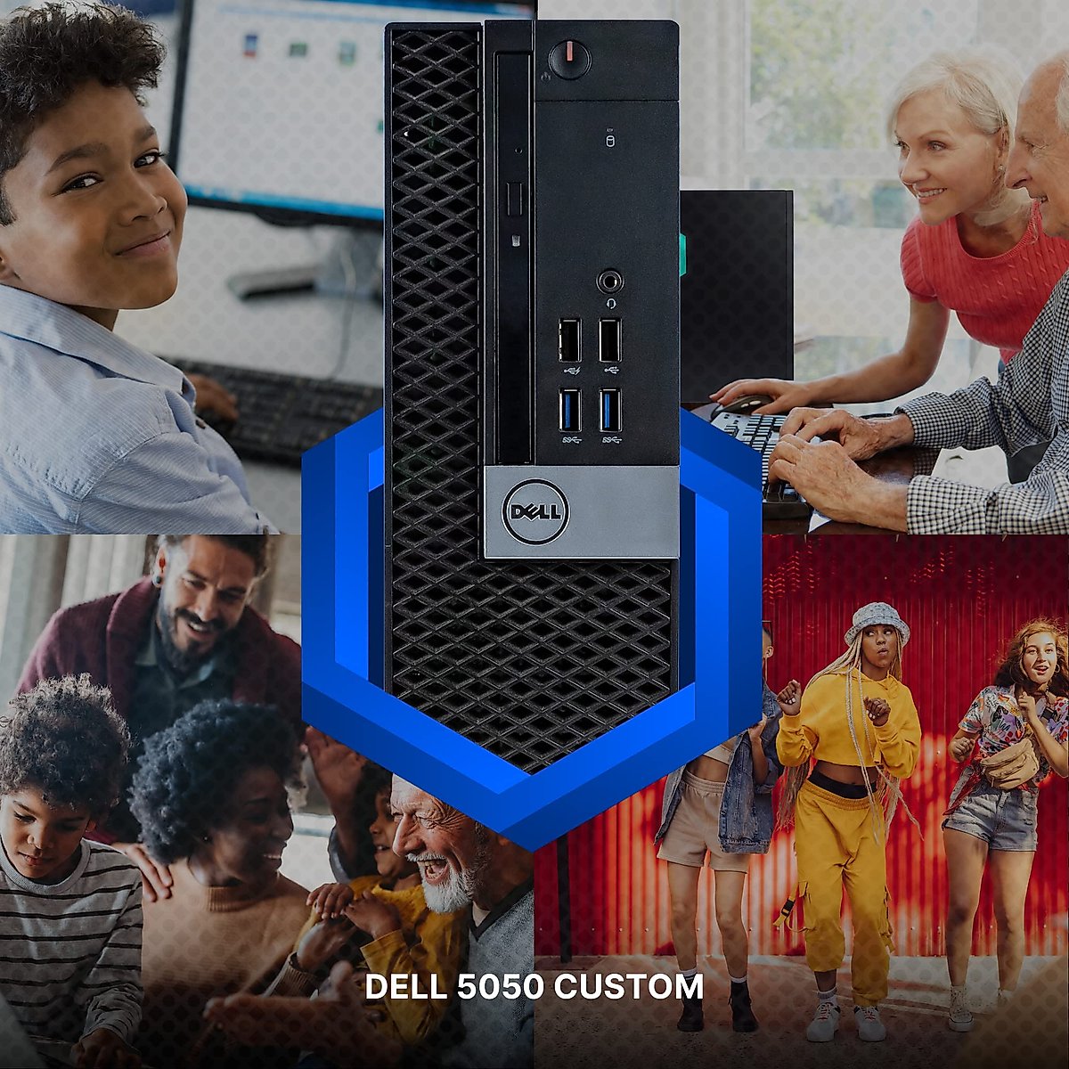 RGB Desktop Computer | 7th Gen Intel i5 (3.2) | 8GB DDR4 RAM | 500GB SSD Solid State | Windows 10 Professional | 22in LCD Monitor | Perfect Family Computer (Renewed)