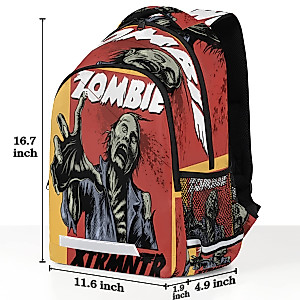 GzLeyigou Horror Zombie Pattern Backpack for Boys Girls Kids Schoolbag Children School Bookbag,Women Men Casual Daypack Students College Bookbags Travel Bags