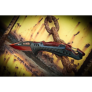 MTech USA Ballistic MT A705G2 RD Spring Assist Folding Knife, Red