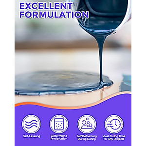 Incly 80oz Crystal Clear Epoxy Resin Kit, Casting & Coating Art Resin Supplies for Jewelry Making,Craft Tabletop,Mold, Bubble Free Resin Kit for Beginner with 15 Mica Powder Large Silicone Cup, Sticks