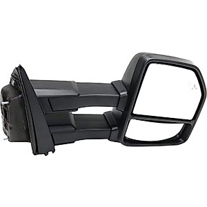 Kool Vue Power Heated Towing Mirrors for Ford F-150 2015-2018 Power Fold With Signal Light, Blind Spot Light, Memory & Puddle Lamp; Without Auto-Dimming Textured Pair