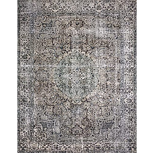 Loloi LAYLA Collection, LAY-06, Taupe/Stone, 9'-0" x 12'-0", 13" Thick, Area Rug, Soft, Durable, Vintage Inspired, Distressed, Low Pile, Non-Shedding, Easy Clean, Printed, Living Room Rug
