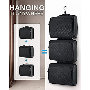 Hanging Packing Cubes for Travel, BAGSMART 6 Set Travel Organizer Cubes for Travel Accessories, Portable Suitcase Organizer Bags Set, Lightweight Stow and Go Travel Luggage Packing Organizer