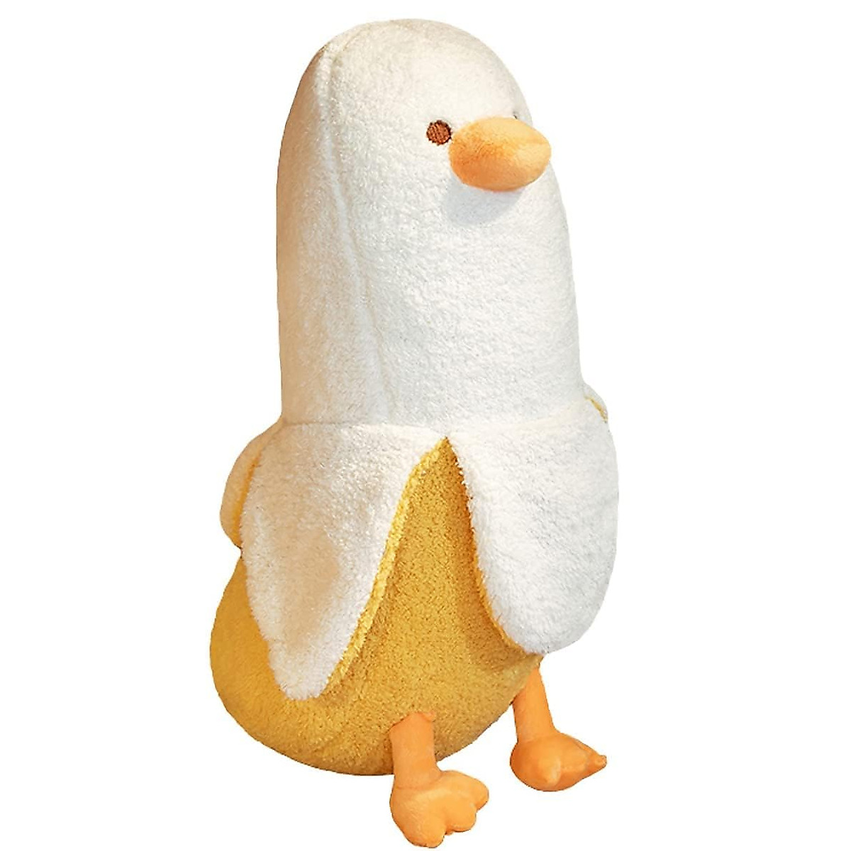 Banana Duck Plush Toy 19.6'',Cute Plushies Banana Stuffed Animal,Duck Plushie Long Banana Duck Plush Pillow,Funny Hugging Pillow Sleeping Cushion Soft Gifts for Boys Girls Birthday Christmas(White)