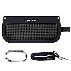 co2CREA Soft Silicone Case Replacement for Bose SoundLink Flex Bluetooth Portable Speaker (Silicone Case, Black Case)