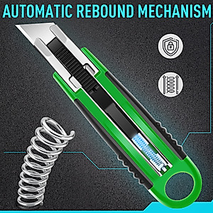 DIYSELF Box Cutter Retractable, Sharp Utility Knife, Premium Razor Knife Extaco Knife, Box Cutter Knife Perfect for Household, Office, Industry, Heavy Duty Box Knife with Extra 10 SK5 Steel Blades