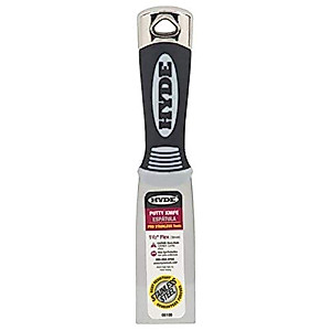 HYDE Flex KNIFE1.5 SS 06108 Pro 1-1/2-Inch Flexible Putty Knife, Stainless Tool, 1-1/2"