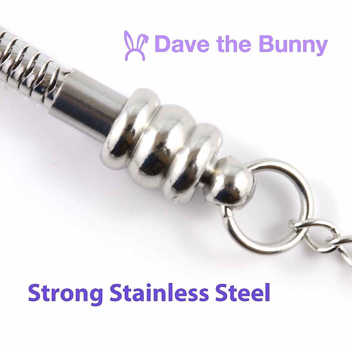 Dave The Bunny Crab Jewelry for Women | Stainless Steel Snake Chain Charm Bracelet