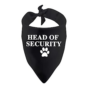 1 Piece Head of Security Dog Bandana Pregnancy Announcement Dog Parent Gift Baby Security Dog Bandana (Head of Security Black)