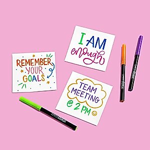 M.C. Squares Dry Erase Reusable Sticky Notes | 4x4 Stickies 6-Pack | 2-Year Re-Stickable & Erasable Post Notes | Smudge-Free Tackie Marker | USA Made