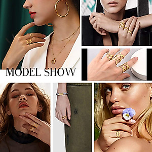 PROSTEEL Full Finger Long Ring For Women Simple X Cross Band Casual Rings Adjustable Boho Knuckle Vintage Gold Plated Cocktail Open Ring