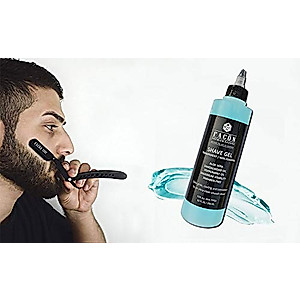 Facón Transparent Non-Foaming Clear Shave Gel with Skin Soothing Aloe Vera, Cooling Menthol Peppermint Oil, Sandalwood Oil Scent - Extra Glide for an Ultra-Clean Smooth Shave (10 fl oz / 296 ml)