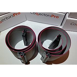 Connectors Pro PC Accessories 2-Pack 18 Inches 2 Female Connectors IDC 2x25 50P SCSI Internal Flat Ribbon Cable