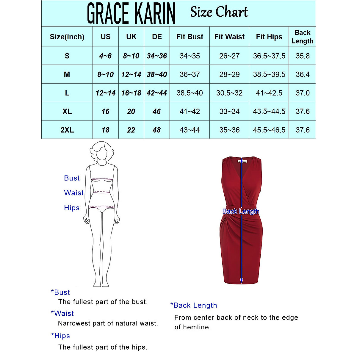 GRACE KARIN Semi Formal Dresses for Women Sleeveless Bodycon Graduation Work Dress White L