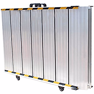 Threshold Ramp, Curb ramp Door Ramp, Portable Ways Ramps, Stairs Wheelchair Threshold Ramps, 5.5ft/6.5ft Long Foldable Aluminum Home Doorways Steps, Extra Wide Loading 300kg ( Size : 1.98m(6.5ft) )