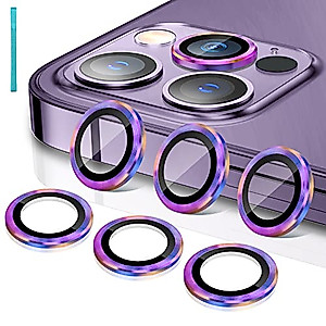 Goton [3+3] for iPhone 14 Pro Max (6.7") iPhone 14 Pro (6.1") 2022 Camera Lens Protector, 9H Tempered Glass Film Anti Scrach Metal Individual Ring Cover Accessories for iPhone 14 Pro Max / 14 Pro