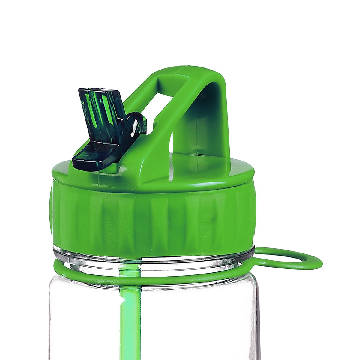 Fight Like a Girl Brave SlimKim 30 oz Motivational Water Bottle with Time Marker & Straw for Lymphoma, Lyme Disease Awareness - Reusable Clear Water Bottle for Workout, Gym, Travel - Lime Green