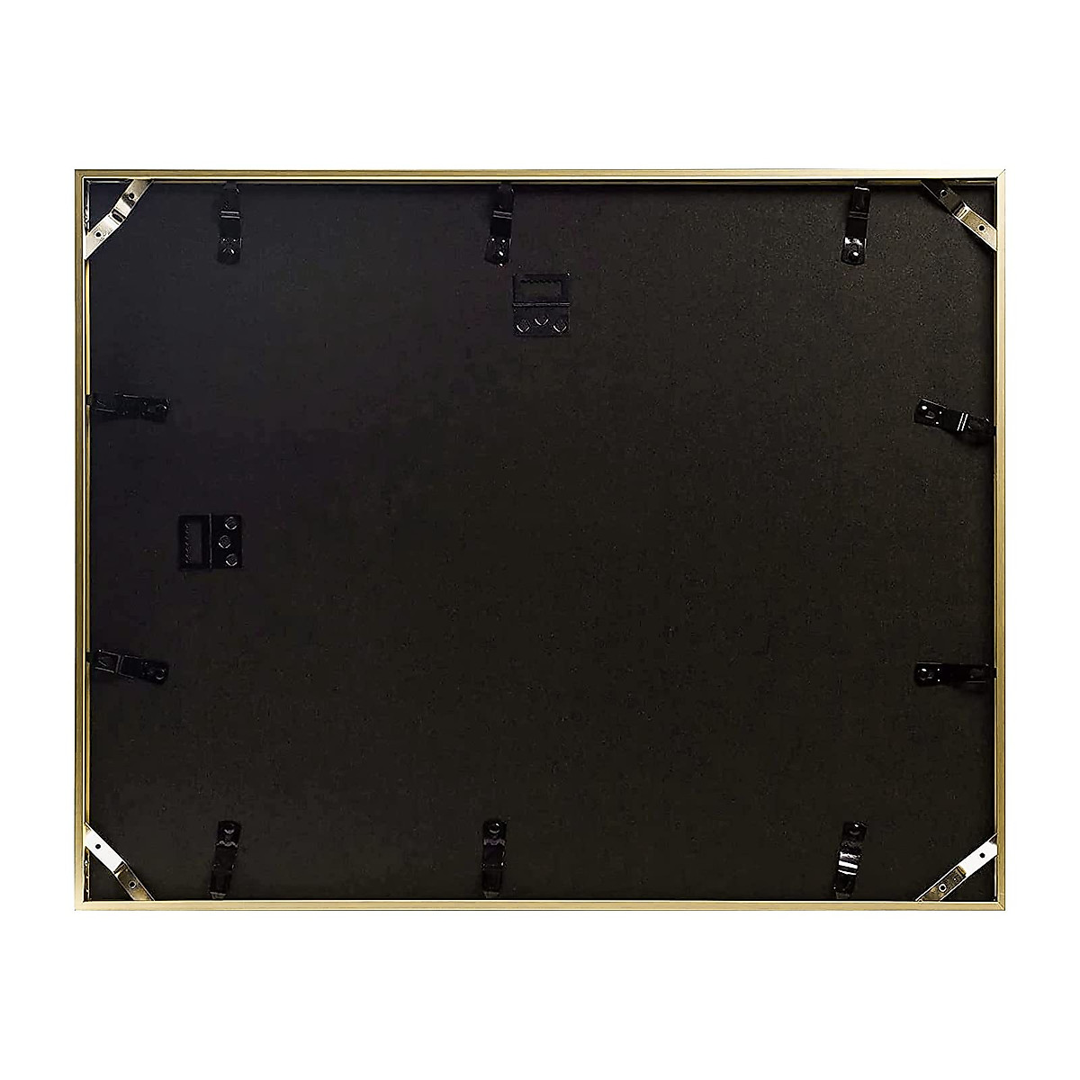 Golden State Art, 16x20 Aluminum Photo Frame with Ivory Mat for 11x14 Pictures - Sawtooth Hangers, Spring Clips - Wall Mounting - Real Glass - Metal Frame (Gold, 1-Pack)