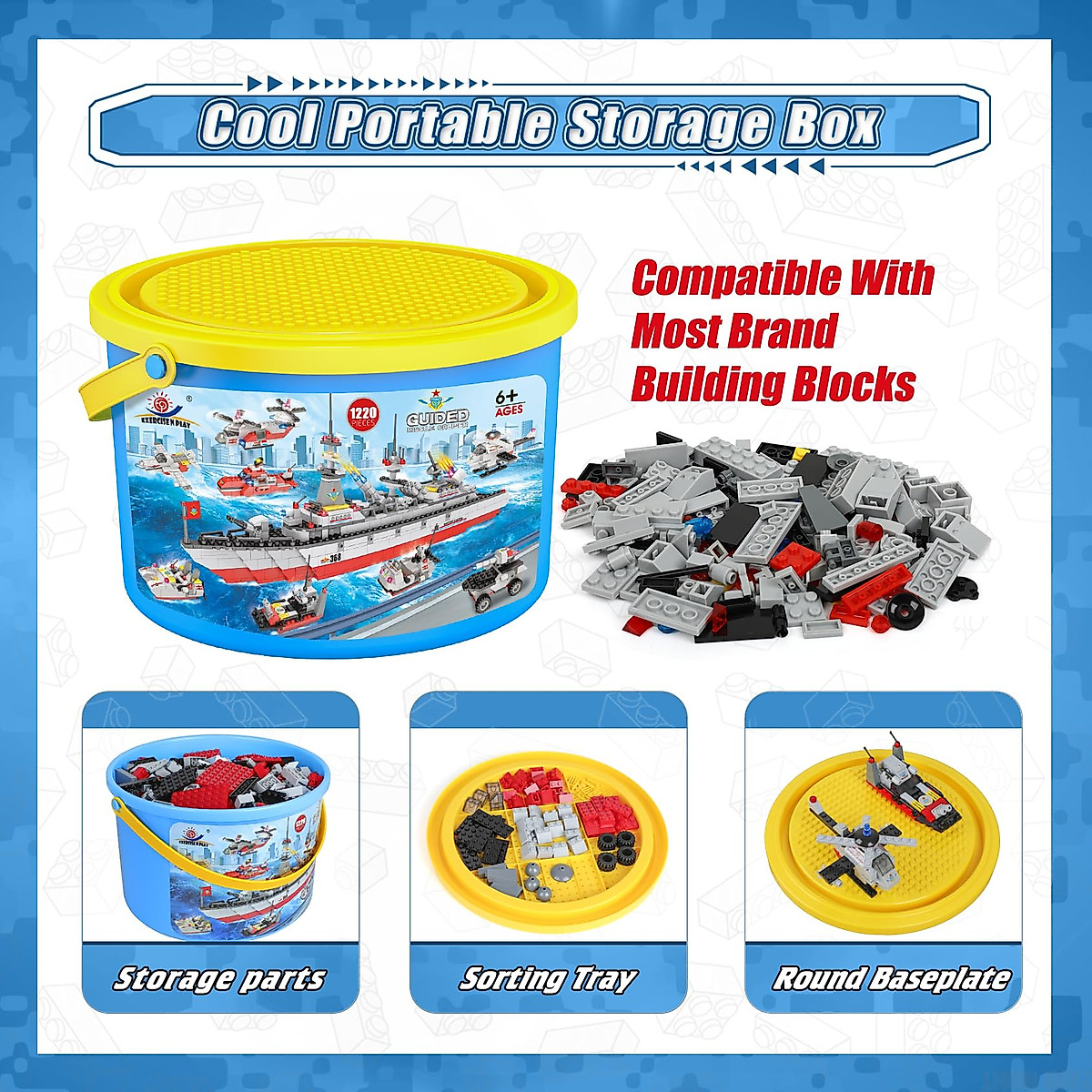 WishaLife City War Military Battleship Toy Building Blocks Set, with Army Truck Toys, Car Toys, Boat Toy, Airplane Toy, Helicopter Toy, WW2 Construction Toys Gift for Kids Boys Girls Aged 6 Plus